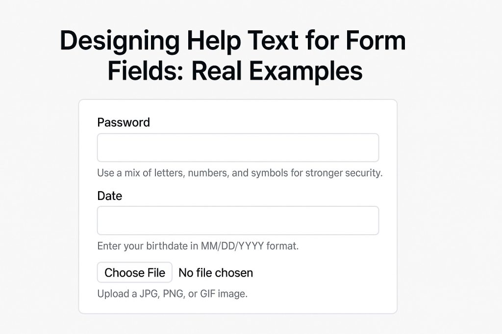 Designing Help Text for Form Fields: Real Examples - UI Content